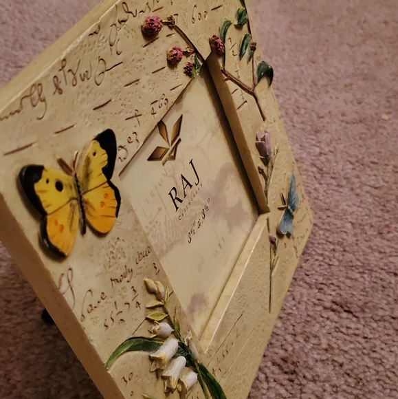 Raj | Accents | Ornate Floral Butterfly Stand Alone Picture Frame ...